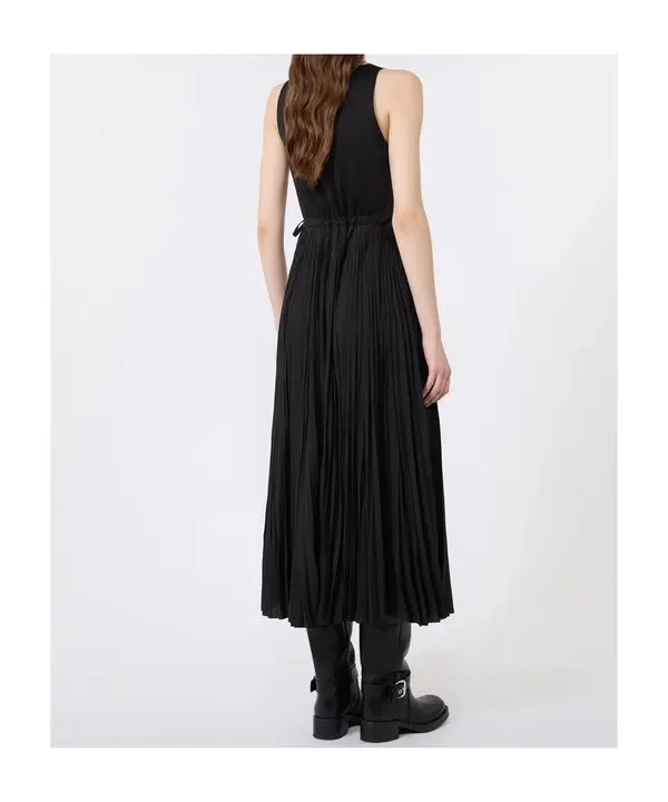 Max Mara Sleeveless Midi Dress With Pleated Skirt