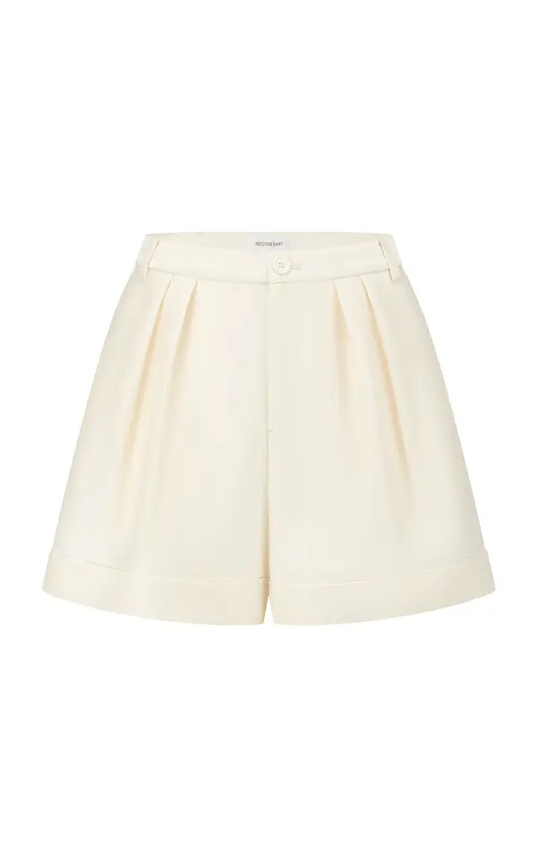 INTO THE EAST Wool-silk Cuffed Shorts