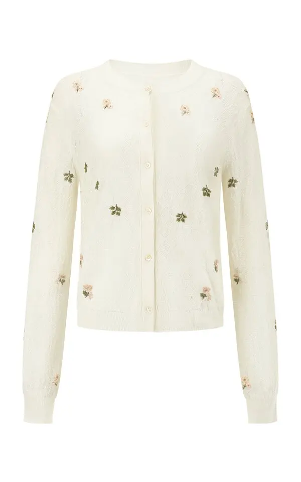 INTO THE EAST Embroidered Knit Top - Floral