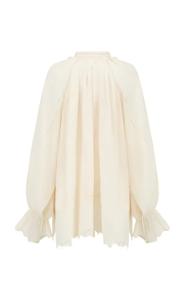 INTO THE EAST Lace Puff Sleeve Top