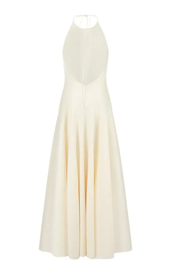 INTO THE EAST Wool-silk Maxi Halter Dress