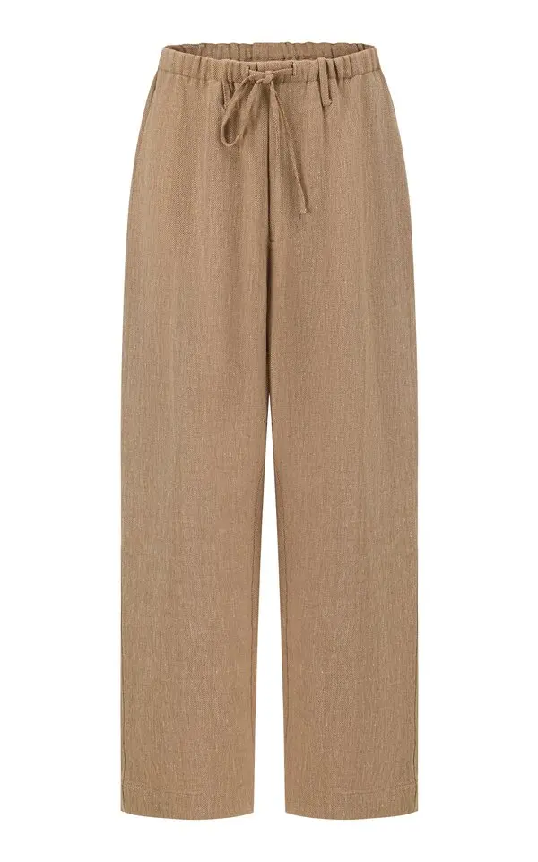 INTO THE EAST Woven Linen Tapered Pants