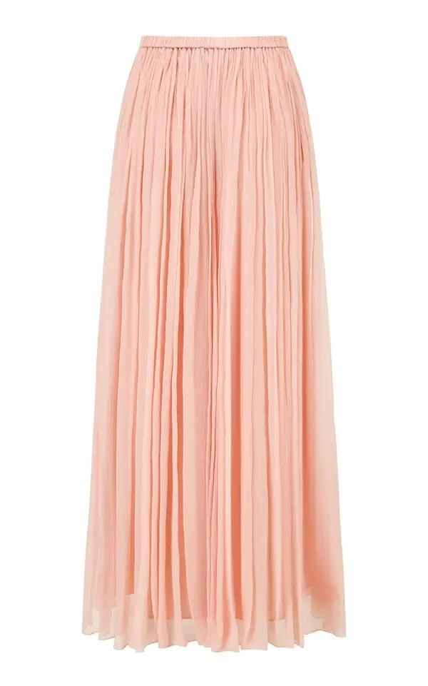 INTO THE EAST Gathered Silk Maxi Skirt