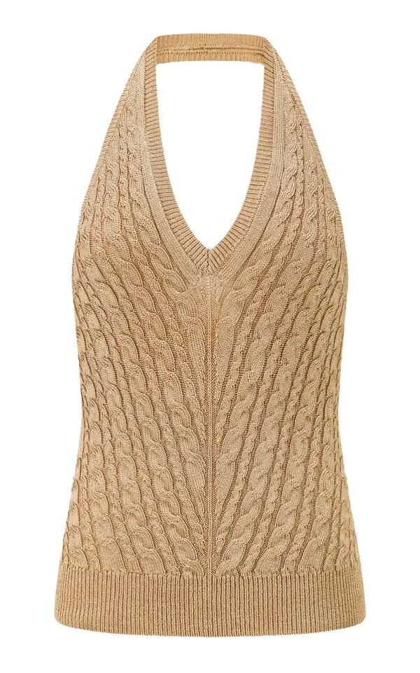 INTO THE EAST Cable Knit Halter Top