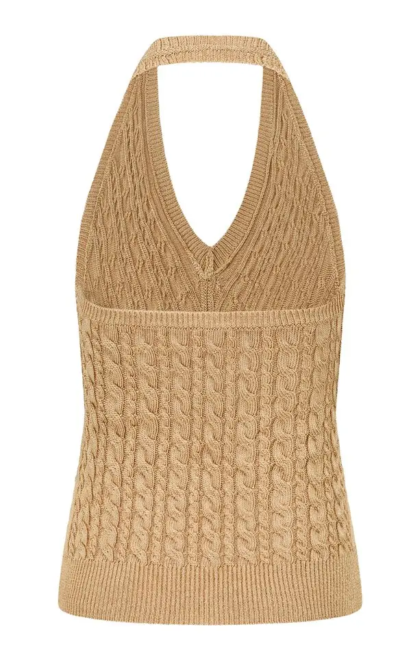 INTO THE EAST Cable Knit Halter Top