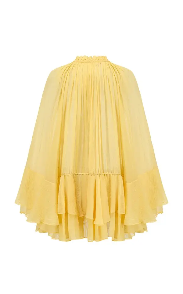 INTO THE EAST Gardenia Double Ruffle Silk Top