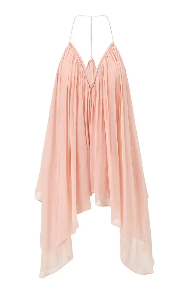 INTO THE EAST Deep-v Gathered Silk Camisole Top