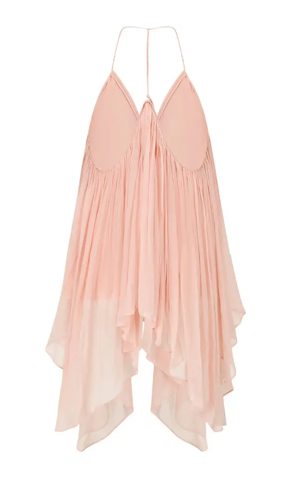INTO THE EAST Deep-v Gathered Silk Camisole Top