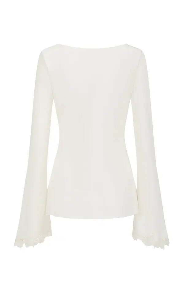 INTO THE EAST Heavy Silk Lace Paneled Silk Top