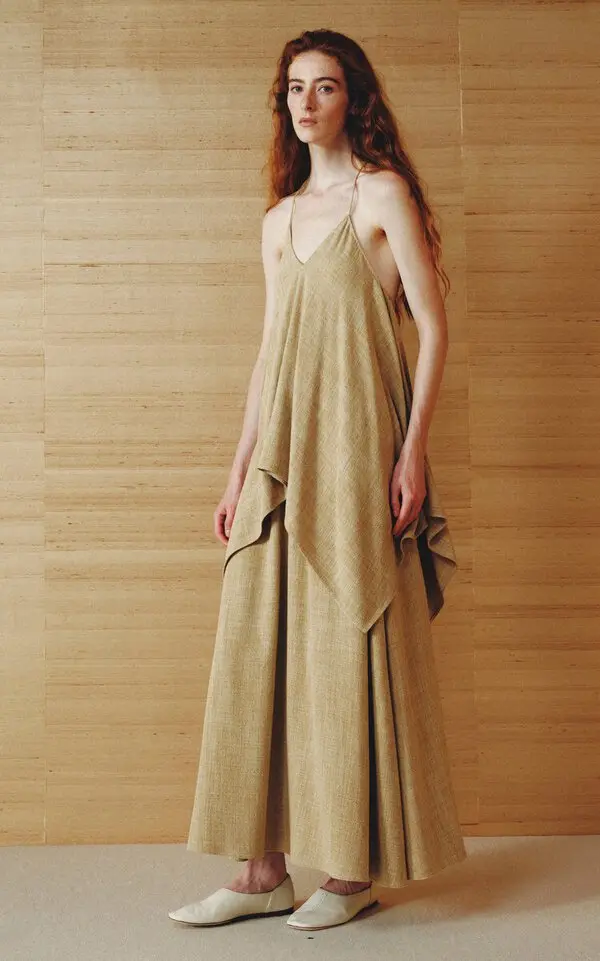 INTO THE EAST Asymmetric Hem Silk Camisole Top