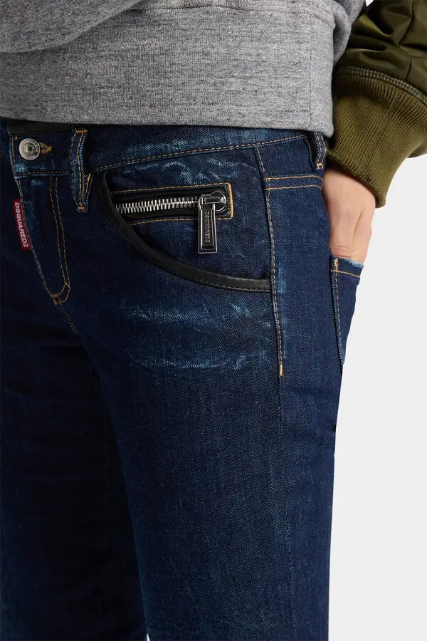 Dsquared2 Dark Aviator Upside Skinny Jeans
