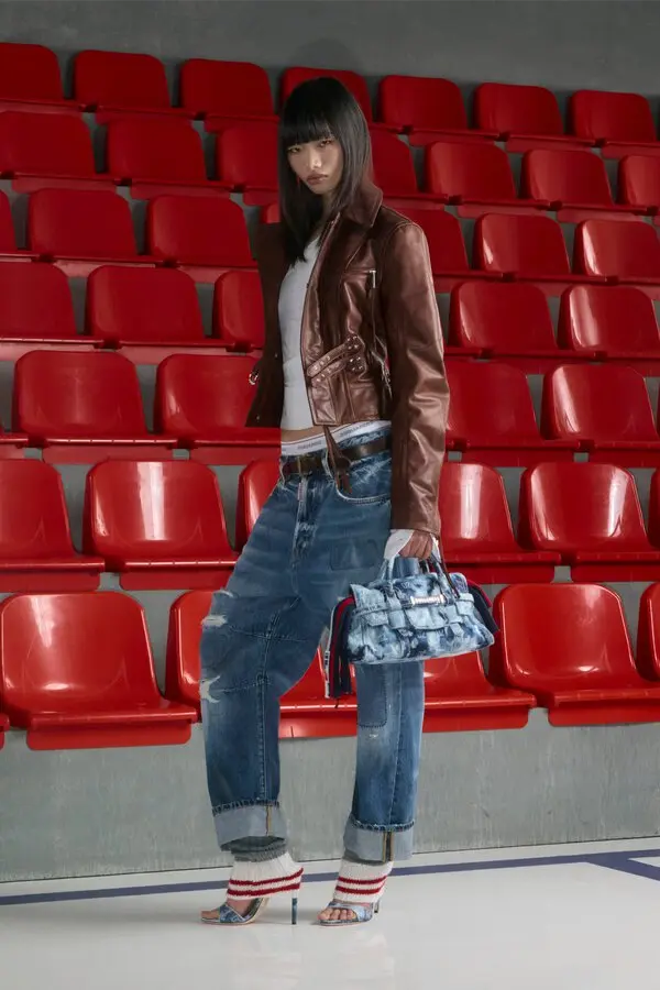 Dsquared2 Dark Wash Distressed Patchwork Jeans