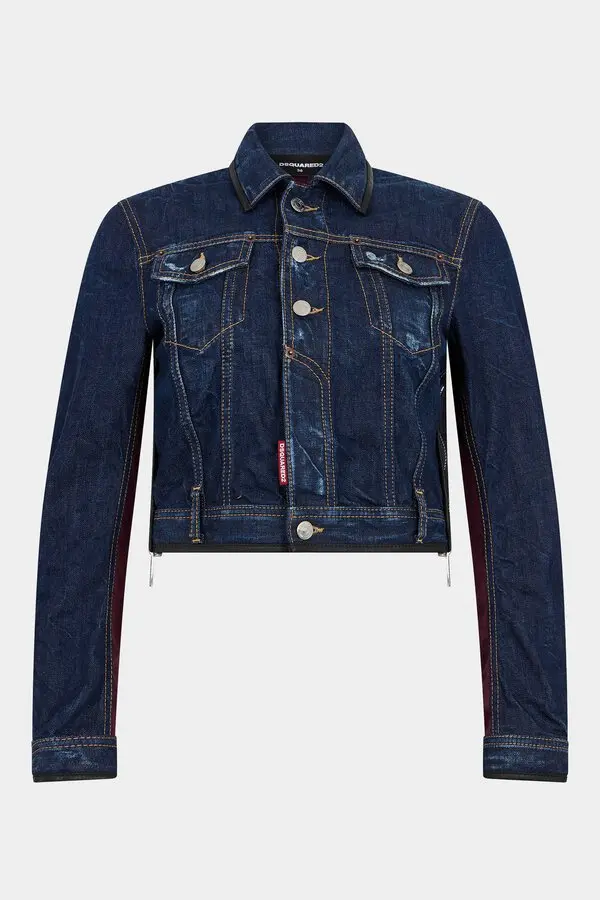 Dsquared2 Dark Aviator Denim And Nylon Bomber Jacket
