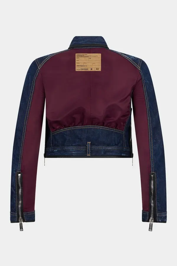 Dsquared2 Dark Aviator Denim And Nylon Bomber Jacket