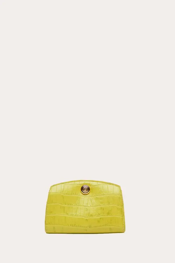 LIFFNER Pushlock Clutch Chartreuse Croc - Green