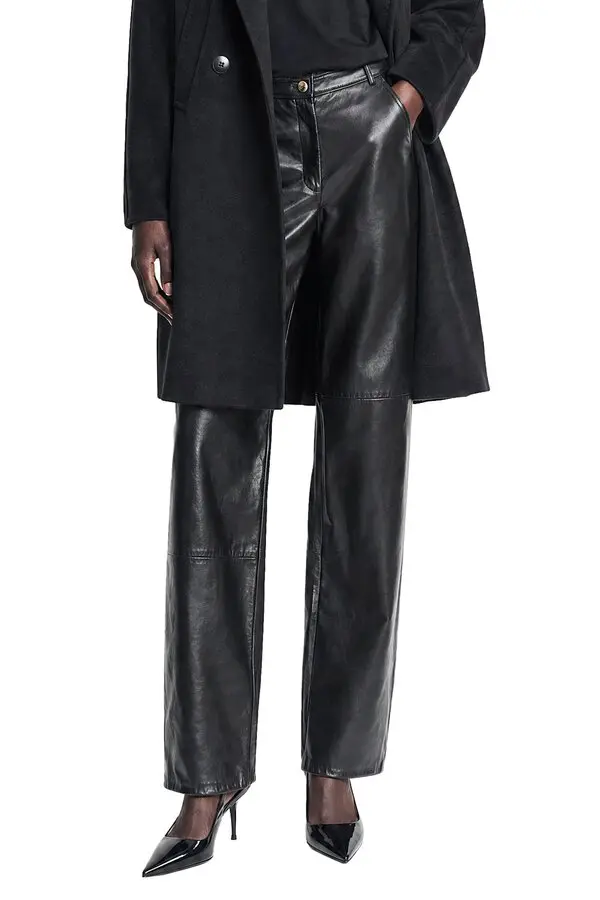Max Mara Nappa Leather Barrel-leg Trousers