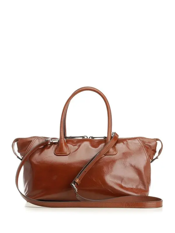 Miu Miu Leather Top Handle Bag - Brown