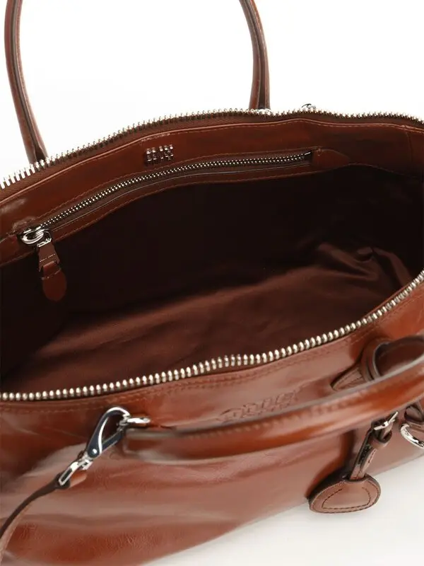 Miu Miu Leather Top Handle Bag - Brown