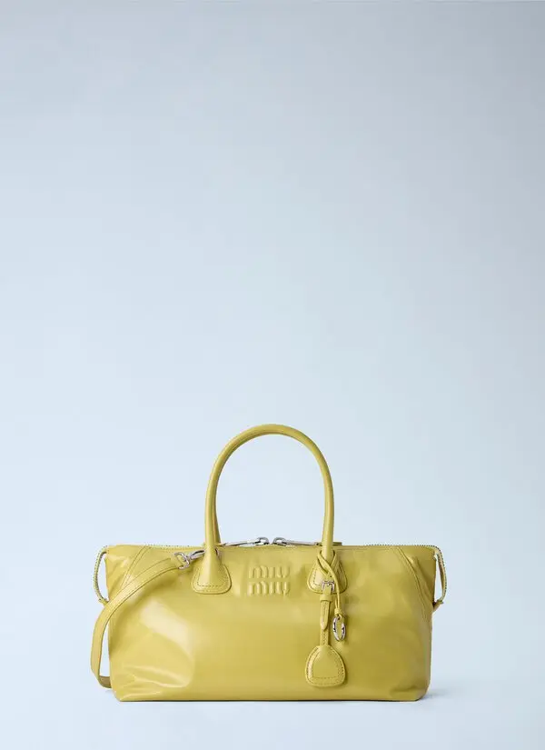 Miu Miu Leather Top Handle Bag - Yellow