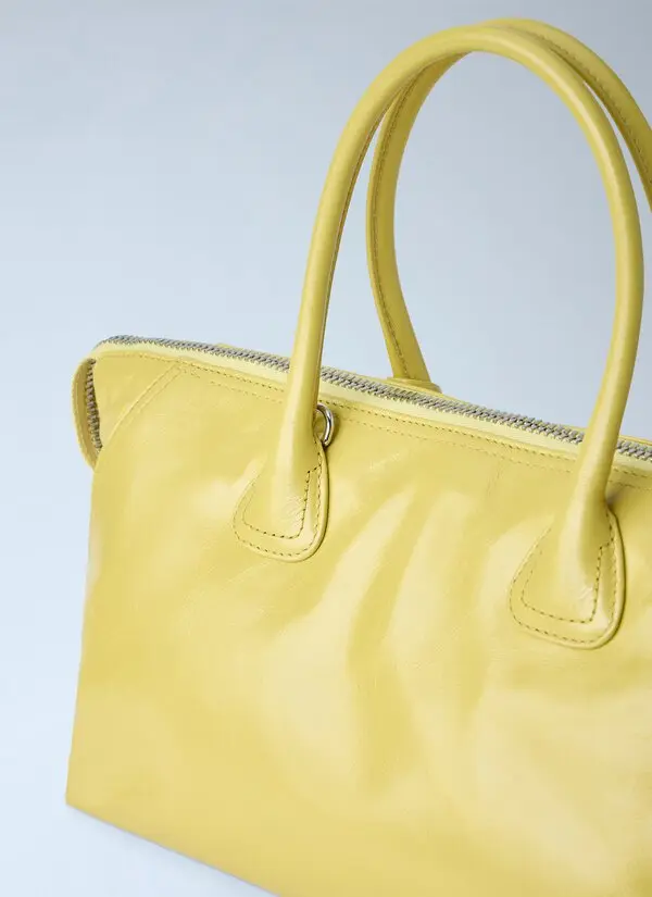 Miu Miu Leather Top Handle Bag - Yellow