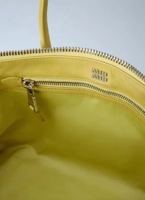 Miu Miu Leather Top Handle Bag - Yellow