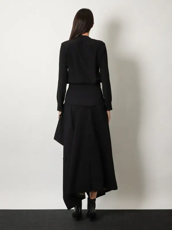 Burberry Asymmetrical Trench Skirt With Buckle Belt