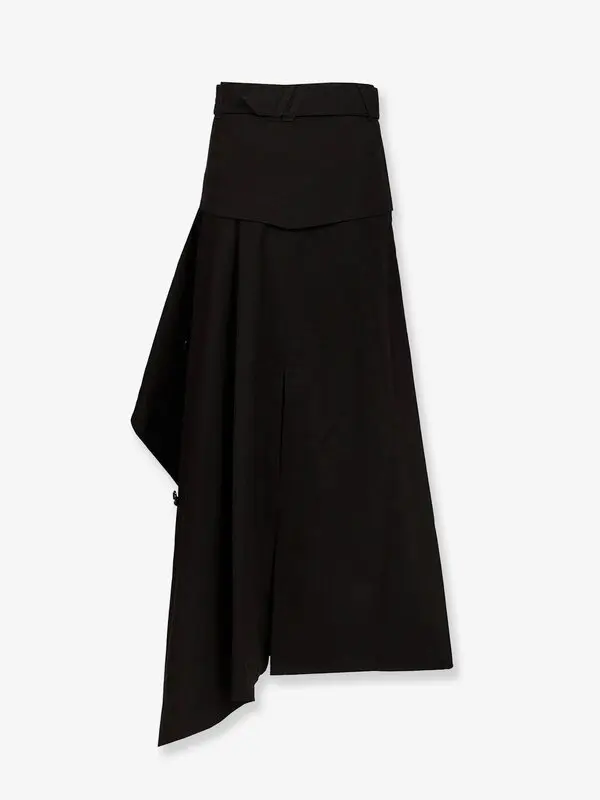 Burberry Asymmetrical Trench Skirt With Buckle Belt
