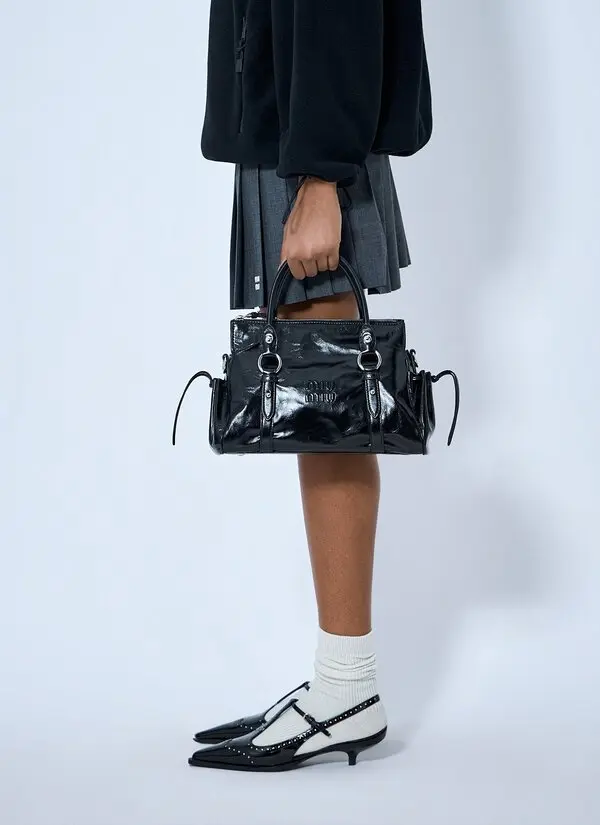Miu Miu Patent Leather Handbag - Black