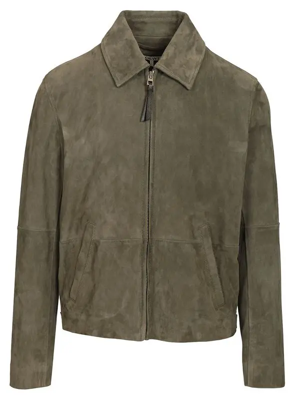 Loewe Lightweight Suede Lambskin Jacket - Green