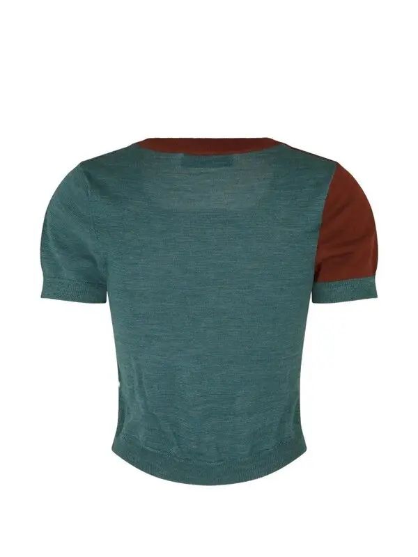 VIVIENNE WESTWOOD Argyle Short Sleeve Wool & Cotton Sweater - Multicolor