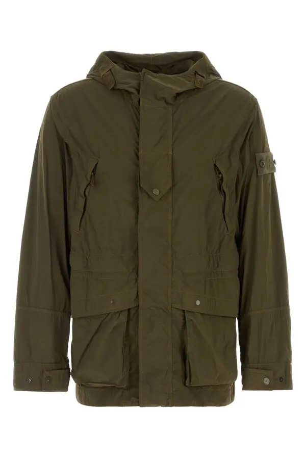 Stone Island Olive Nylon Parka