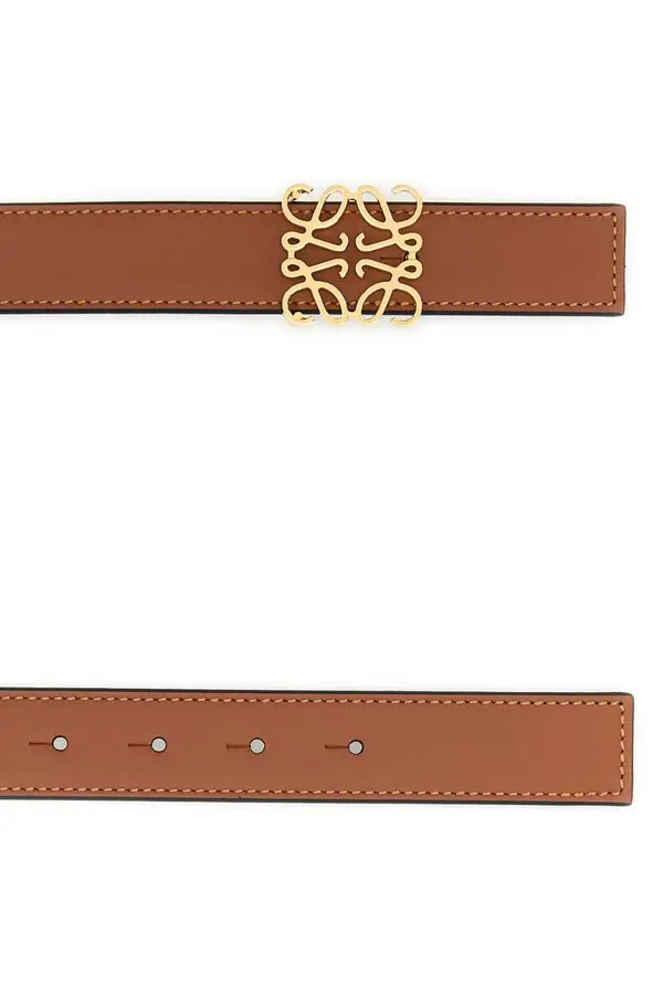 Loewe Reversible Leather Belt With Golden Metal Finishing