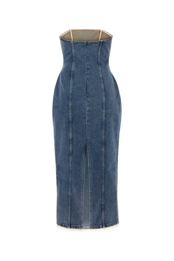 Magda Butrym Denim Strapless Dress