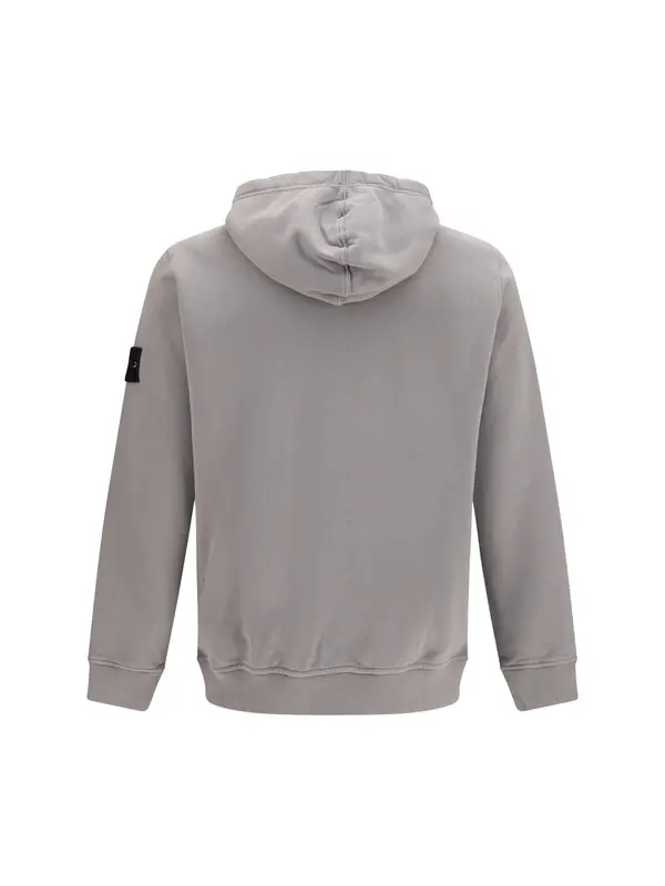Stone Island Cotton Zip Hoodie With Compass Logo