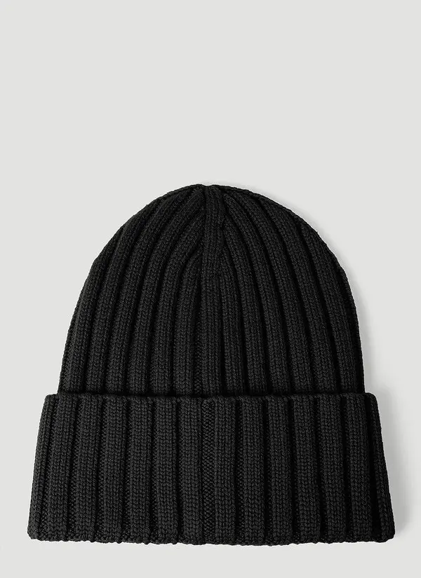 Moncler Logo Patch Beanie Hat