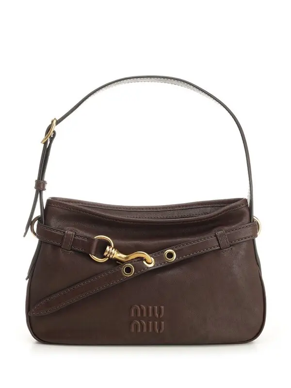 Miu Miu Aventure Shoulder Bag Nappa Aviator - Brown