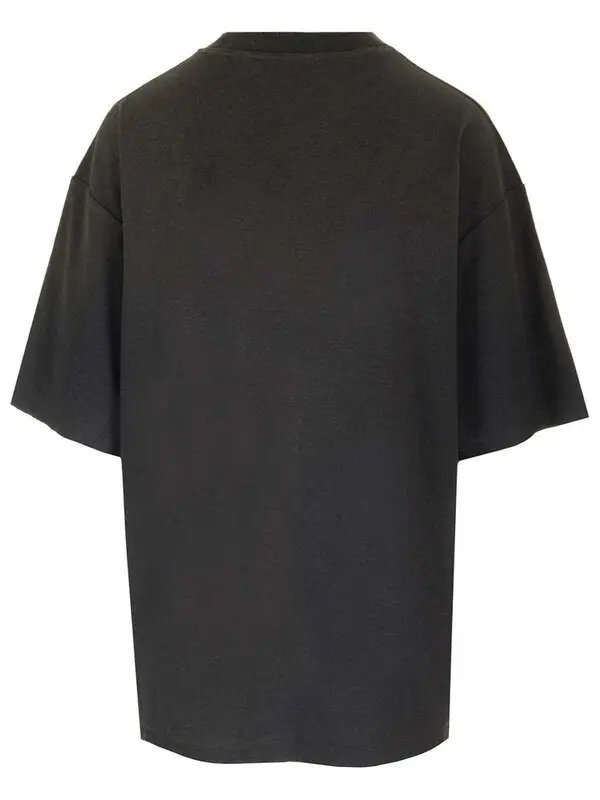 Acne Studios Organic Cotton And Hemp T-shirt With Logo Print - Black