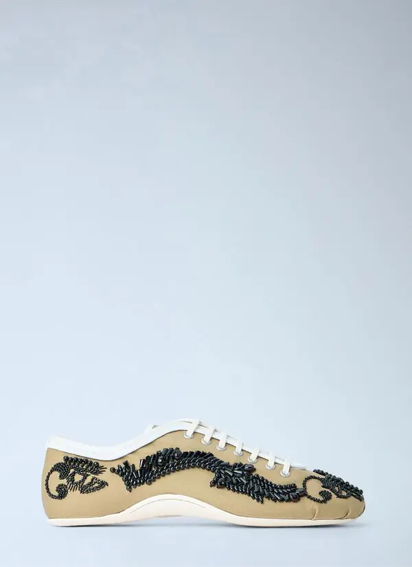 Dries Van Noten Embroidered Lace-up Canvas Sneakers - Multicolor