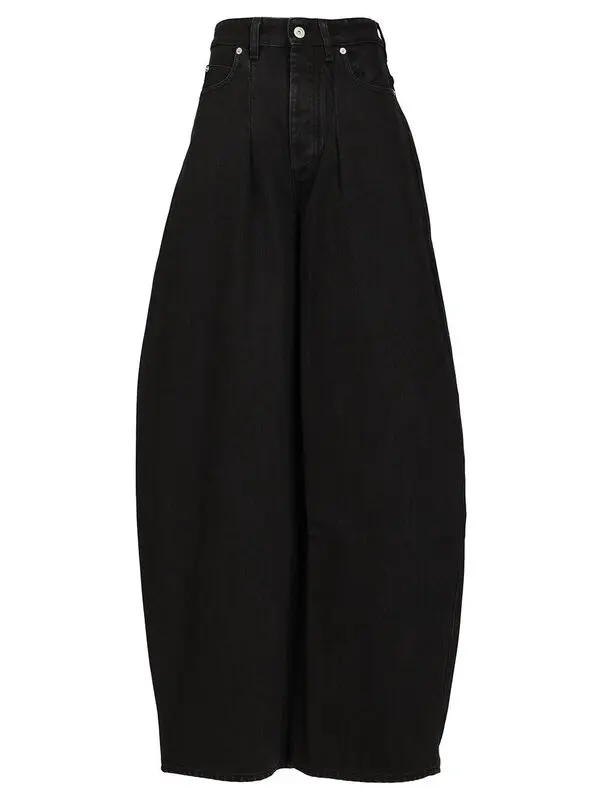 Jacquemus Nîmes Ovalo" High-waisted Cotton Blend Trousers - Black