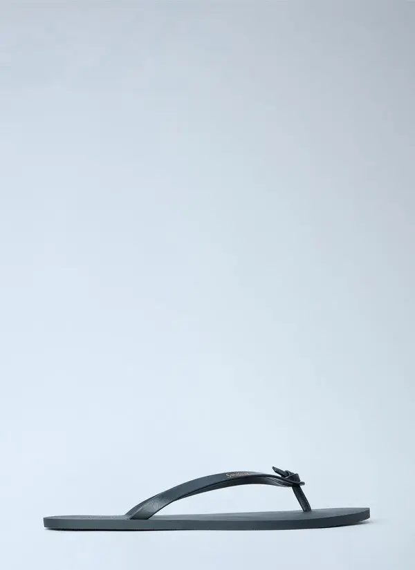 Saint Laurent Leather Flip-flop Sandals - Black