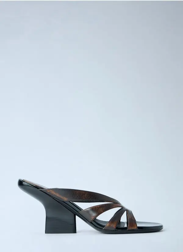 Dries Van Noten Strappy Block Heel Sandals - Brown