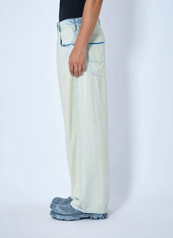DIESEL® Wide-leg Jeans With Contrast Stitching - Multicolor