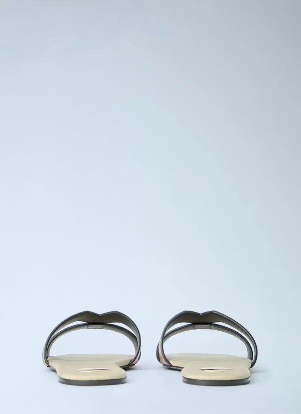 Saint Laurent Mabrouka Leather Slide Sandals