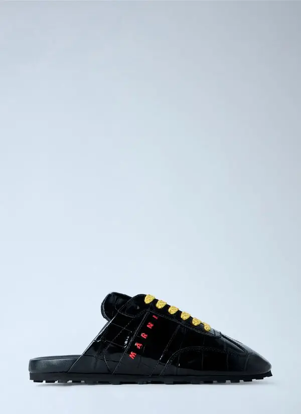 Marni Lace Up Leather Mules