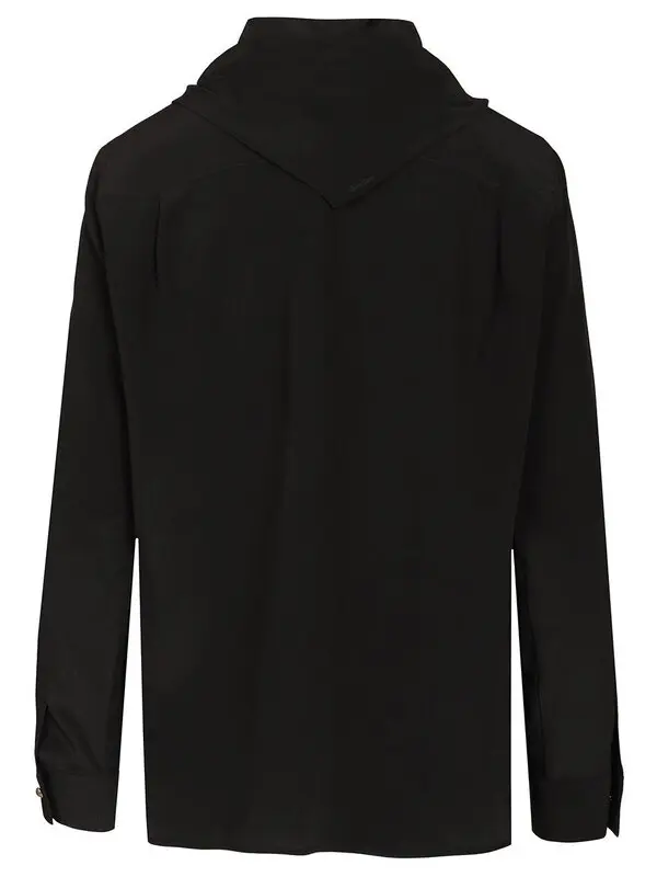 Max Mara Silk Shirt With Scarf Detail - Black