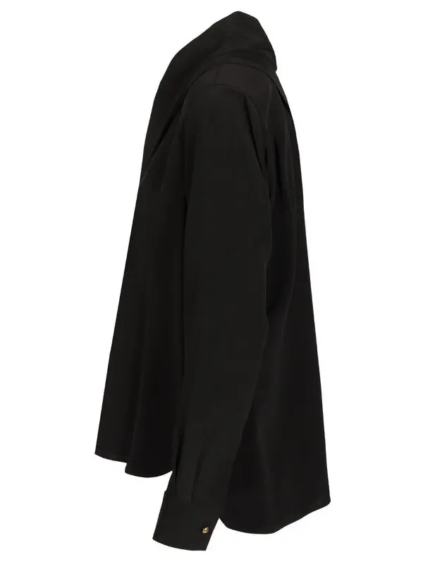 Max Mara Silk Shirt With Scarf Detail - Black