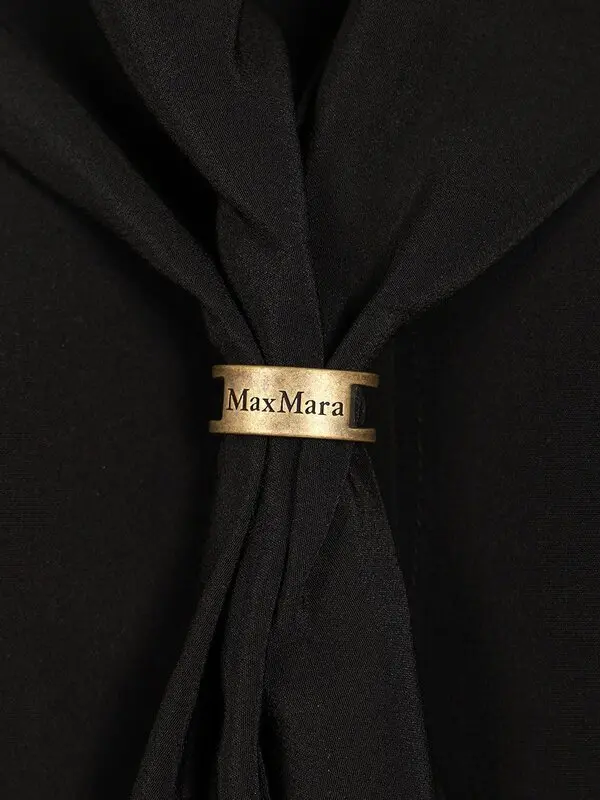 Max Mara Silk Shirt With Scarf Detail - Black
