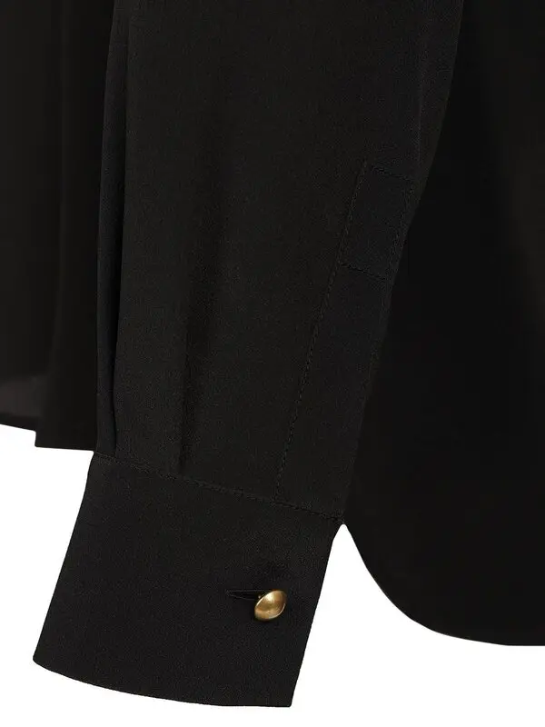 Max Mara Silk Shirt With Scarf Detail - Black