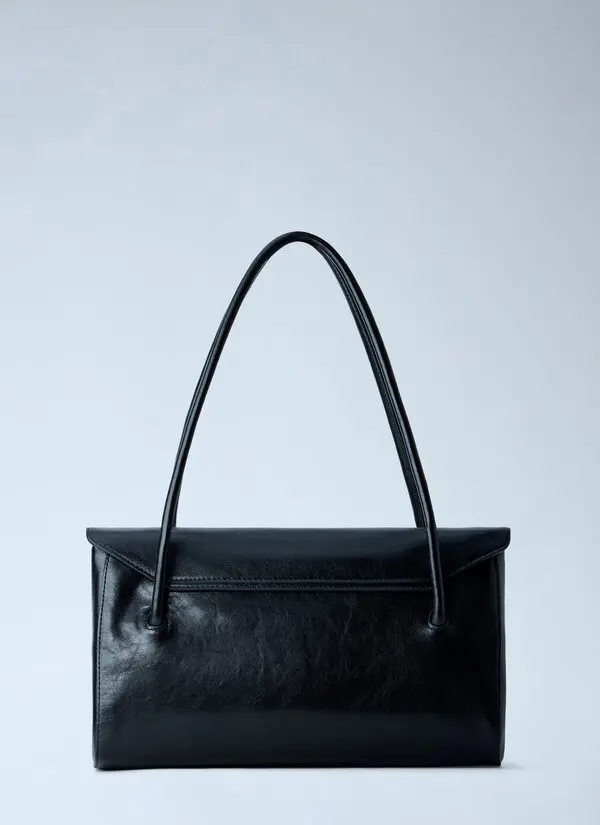 Marni East West Flap Closure Shoulder Bag - Black