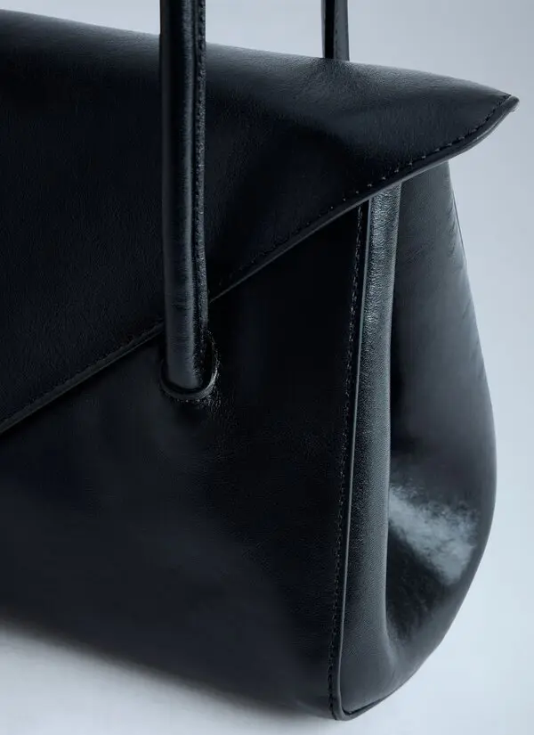 Marni East West Flap Closure Shoulder Bag - Black